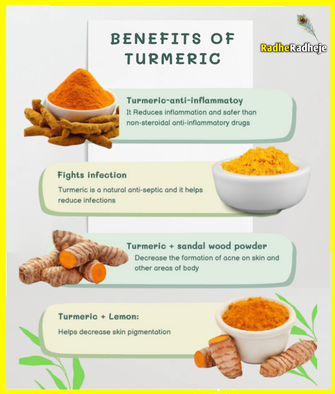 Turmeric: जानें हल्दी के औषधीय गुण व प्रयोग - RadheRadheje
